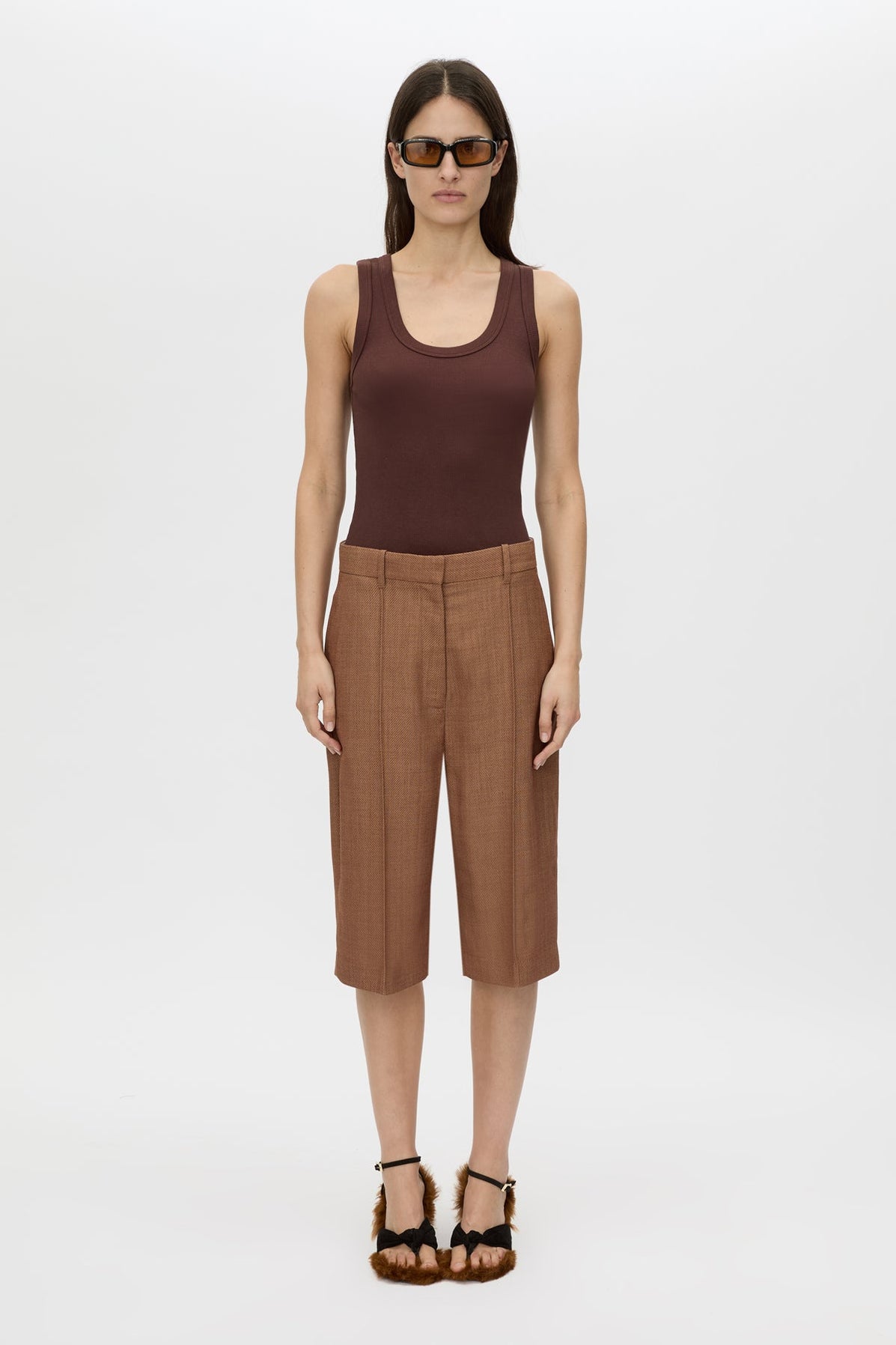 CAMILLA AND MARC ABEL RIB TANK CHOCOLATE — SALT CLOTHING