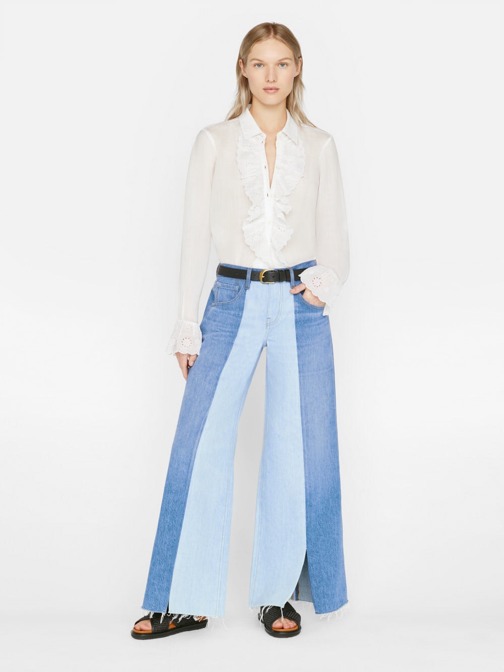 FRAME SPLIT SEAM WIDE LEG JEAN — SALT CLOTHING